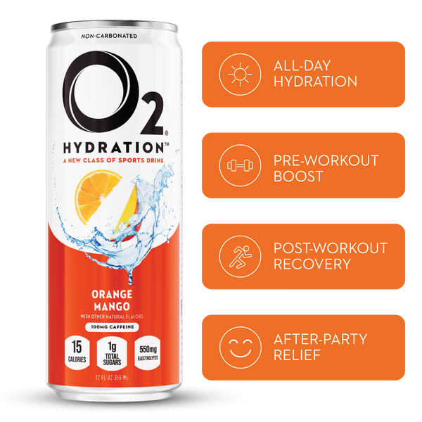 O2 Oxygenated Sport Recovery Drink - Orange Mango | Again Faster
