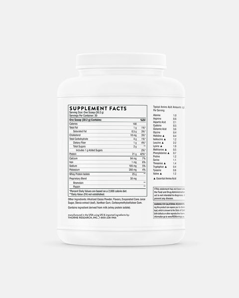 Whey Protein Isolate - Chocolate | Thorne + Again Faster
