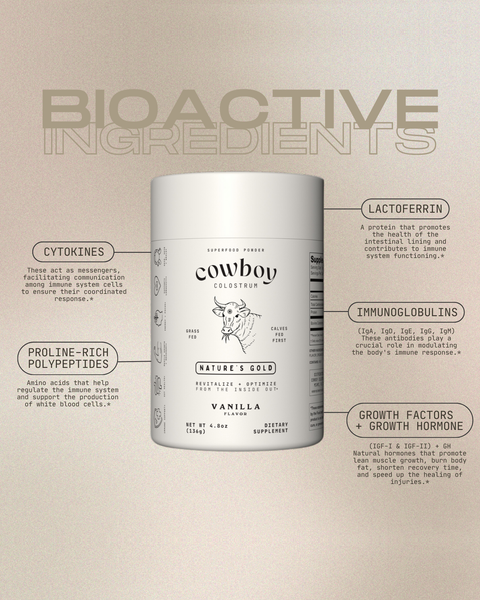 Cowboy Colostrum Powder Vanilla | Again Faster
